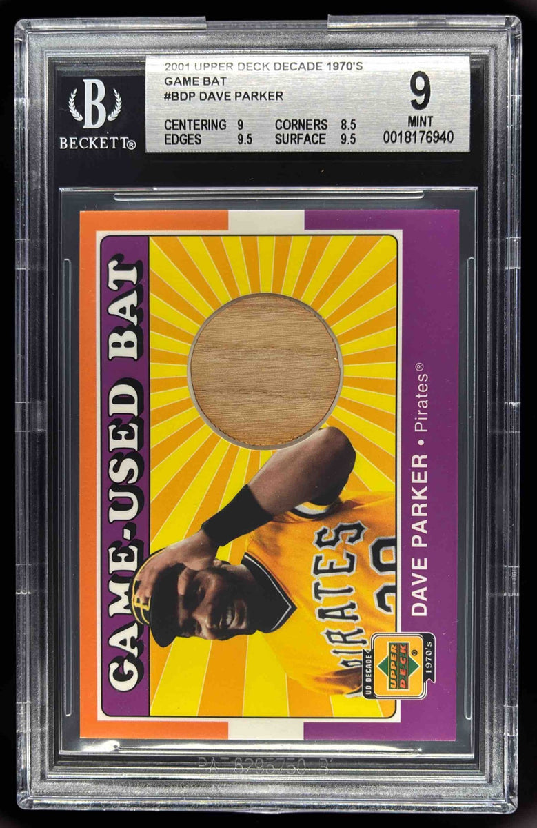 2001 Upper Deck Decade 1970's Game Used Bats #B-DP Dave Parker BGS 9 ...