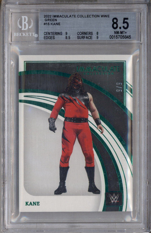 2022 Immaculate Collection WWE Green #15 Kane /5 BGS 8.5 – Burbank Cards