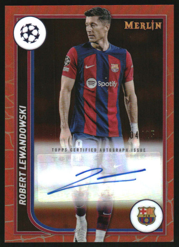 2023-24 Topps Chrome Merlin UEFA Auto Orange Refractor 2023-24 Topps Chrome Merlin UEFA Auto Orange Refractor