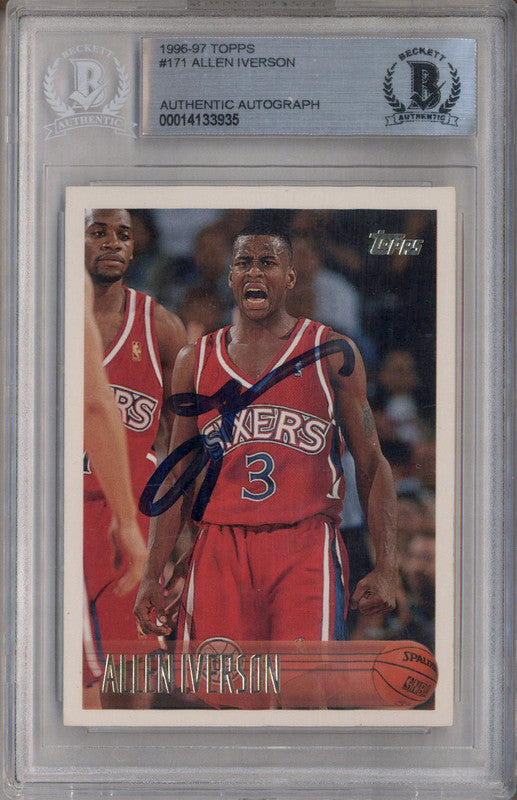 1996-97 Topps #171 Allen Iverson Rookie Autograph RC Auto BGS Authenti ...