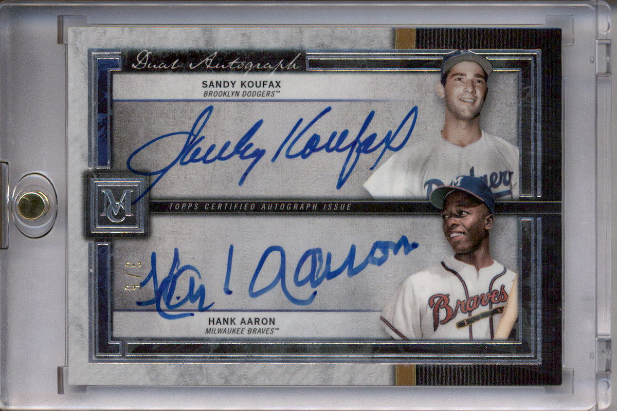2020 Topps Museum Collection Dual Autographs Hank Aaron Sandy Koufax A ...