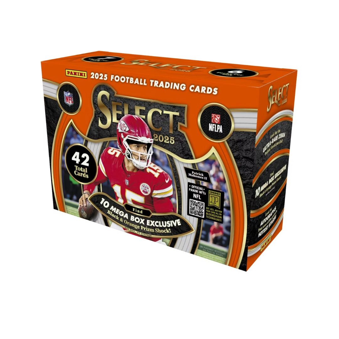 2025 Panini Select Football Hobby Mega Box (Black & Orange Prizm ...