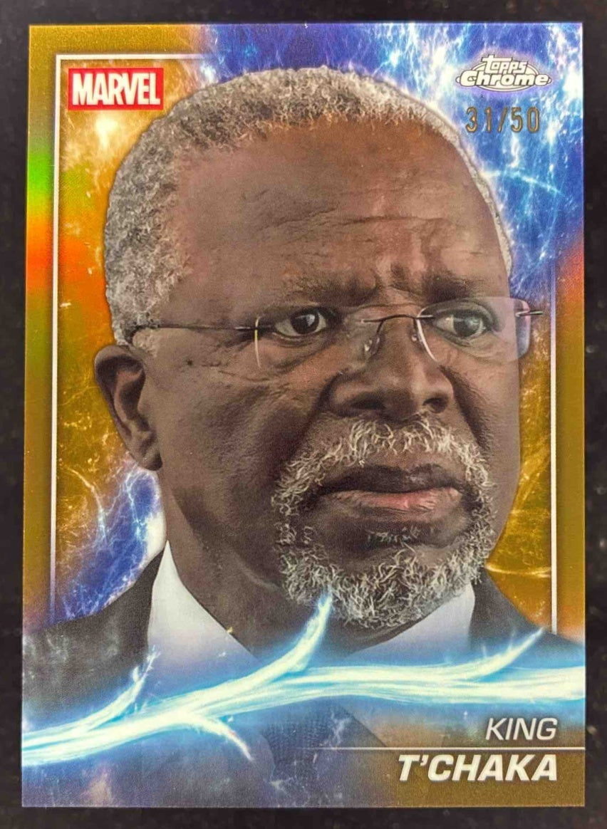 2025 Topps Chrome Marvel Studios Gold Refractor #63 King T'Chaka /50 ...