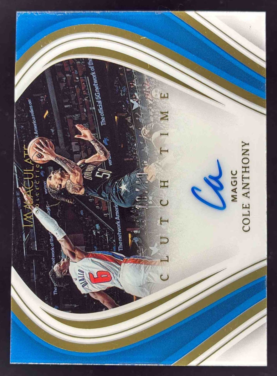 2022-23 Panini Immaculate Collection Clutch Time #CTS-CAN Cole Anthony ...