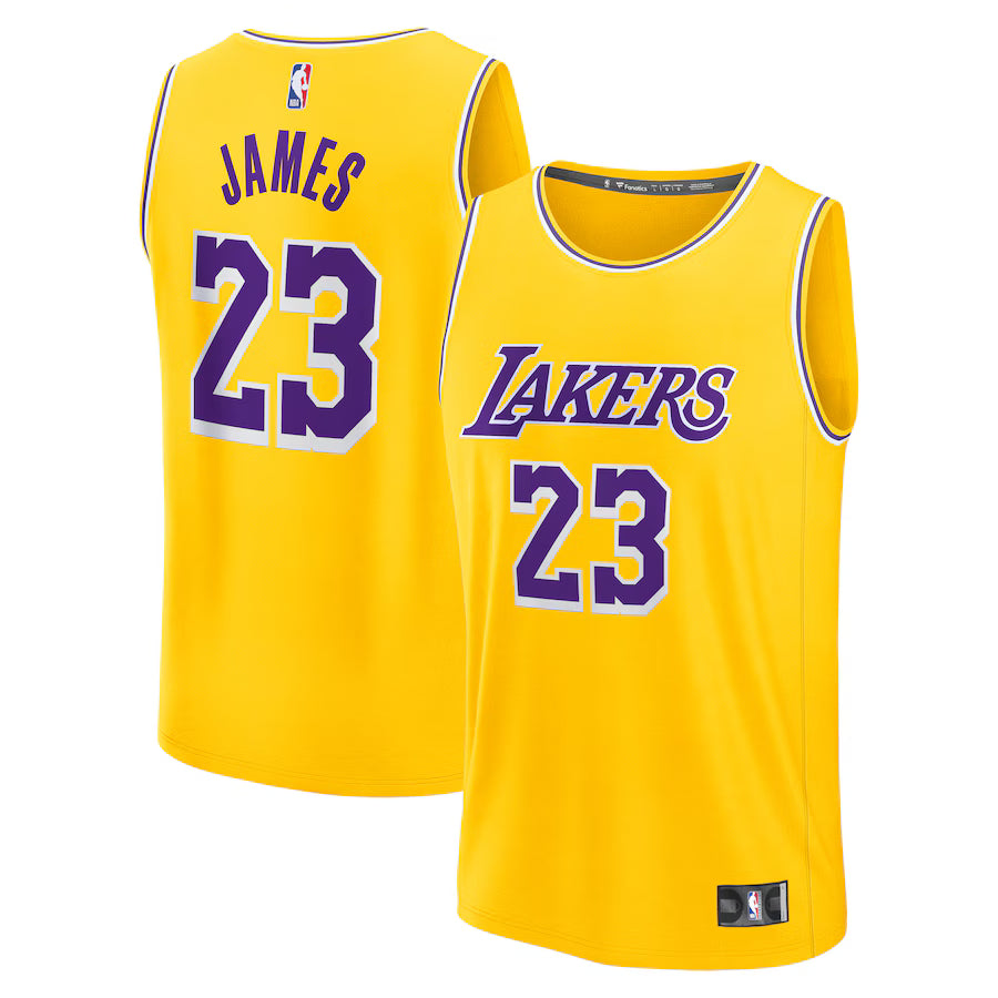 Men's Los Angeles Lakers Lebron James Fanatics Gold Fast Break Replica ...